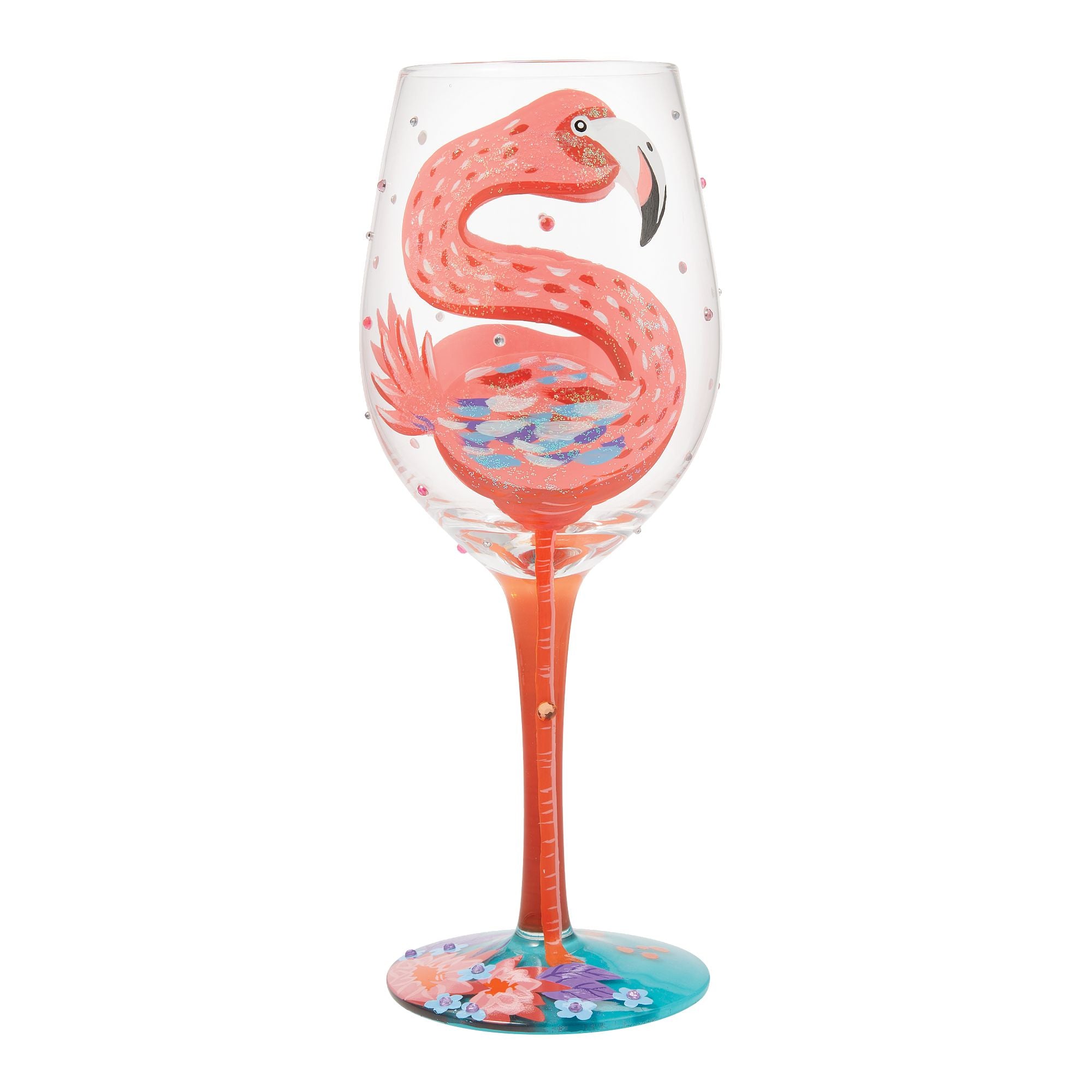 Fabulous Flamingos Painted Wine Glass – Designs by Lolita