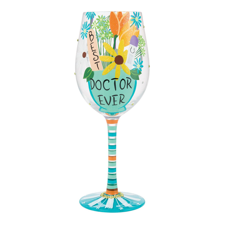 Best Doctor Ever Hand Painted Wine Glass – Designs by Lolita